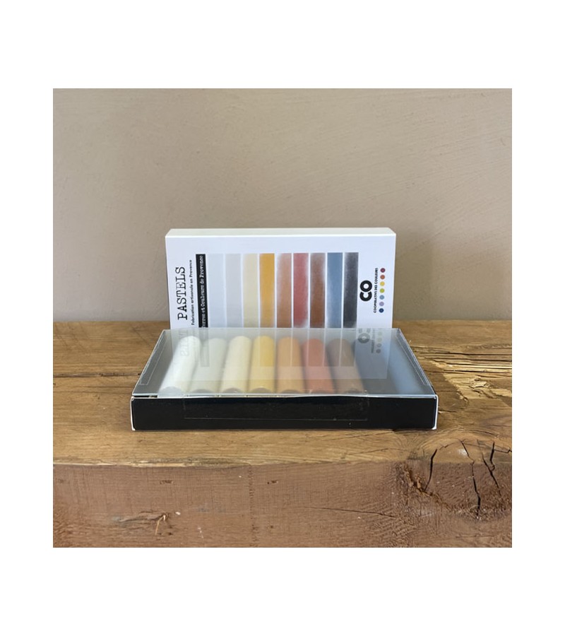 Box of 9 dry pastels - Ocres de France